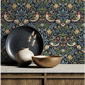 NextWall Aves Garden Peel and Stick Wallpaper (Midnight Blue)