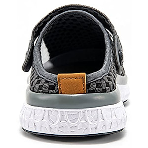 Clogs for Men Garden Shoes Women House Slippers Summer Walking Sandals Slip On Home House Shoes Arch Support Breathable Indoor Outdoor Mules Deep Grey, 8.5 Women/7 Men, Lable Size 39