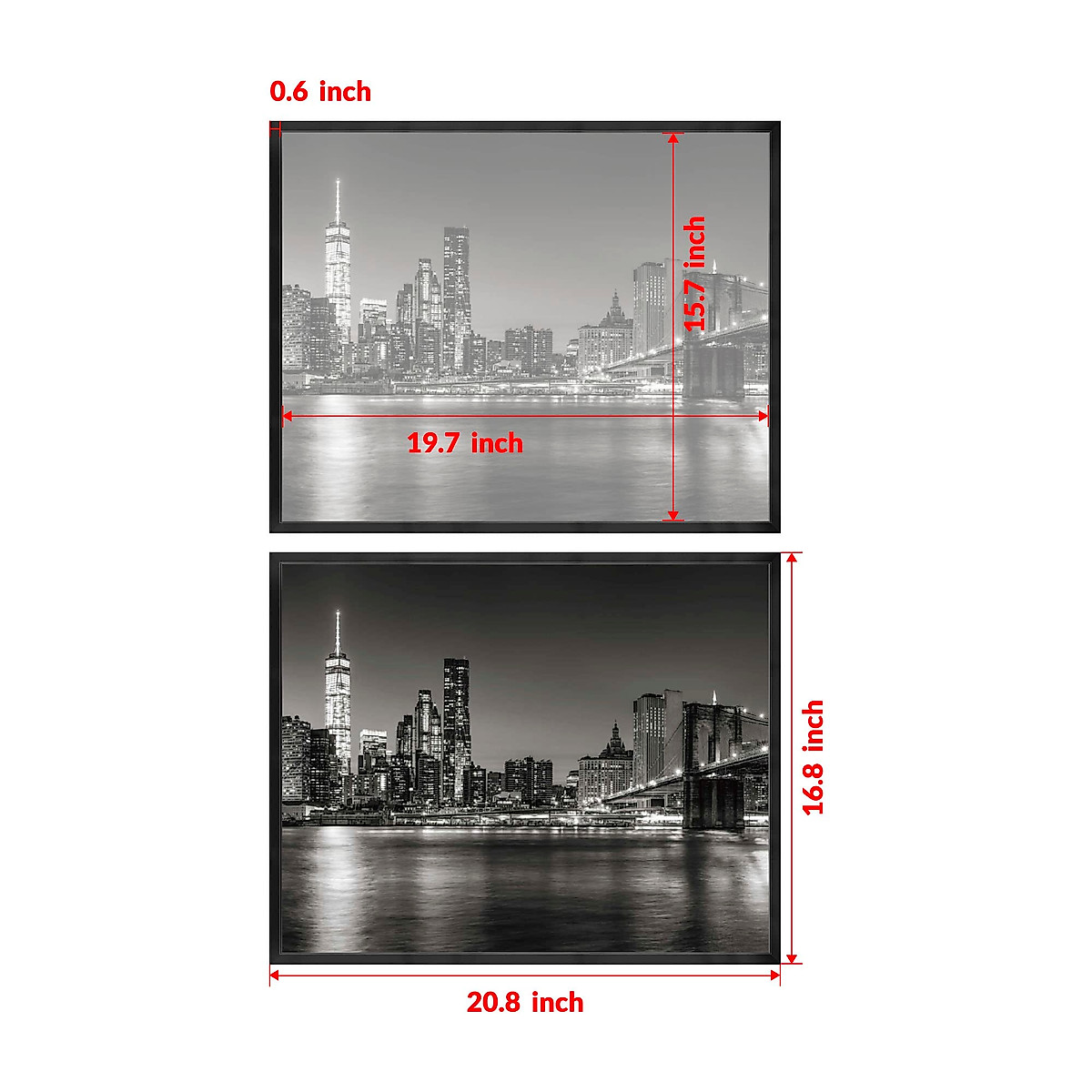 Annecy 16x20 Picture Frame Black（2 Pack）, 16 x 20 Picture Frame for Wall Decoration, Classic Black Minimalist Style Suitable for Decorating Houses, Offices, Hotels