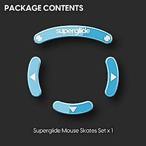 Superglide - Fastest and Smoothest Mouse Feet/Skates Made with Ultra Strong Flawless Glass Super Fast Smooth and Durable Sole for Logitech GPro Wireless [Blue]