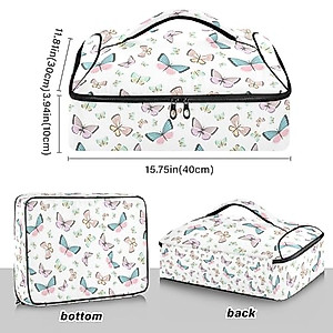 Kcldeci Insulated Thermal Food Carrier Insulated Casserole Carrier for Hot or Cold Food,Butterfly Insulated Tote Bag for Potluck Cookouts Parties Picnic,Lasagna Lugger