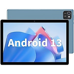 10 inch Tablet Android 13 Tablets, 4GB RAM 64GB ROM 512GB Expand, Quad-Core Processor, 1280x800 IPS HD Touch Screen, GPS, WiFi, Dual Camera, Bluetooth, 6000mAh Battery (Teal)