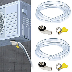 Air Conditioner Drain Kit, Portable Air Conditioner Window Kit for Universal Mini-Split AC Unit and Window Air Conditioning Unit, 10ft Drain Hose + 3/5 Inch AC Drain Hose Connector