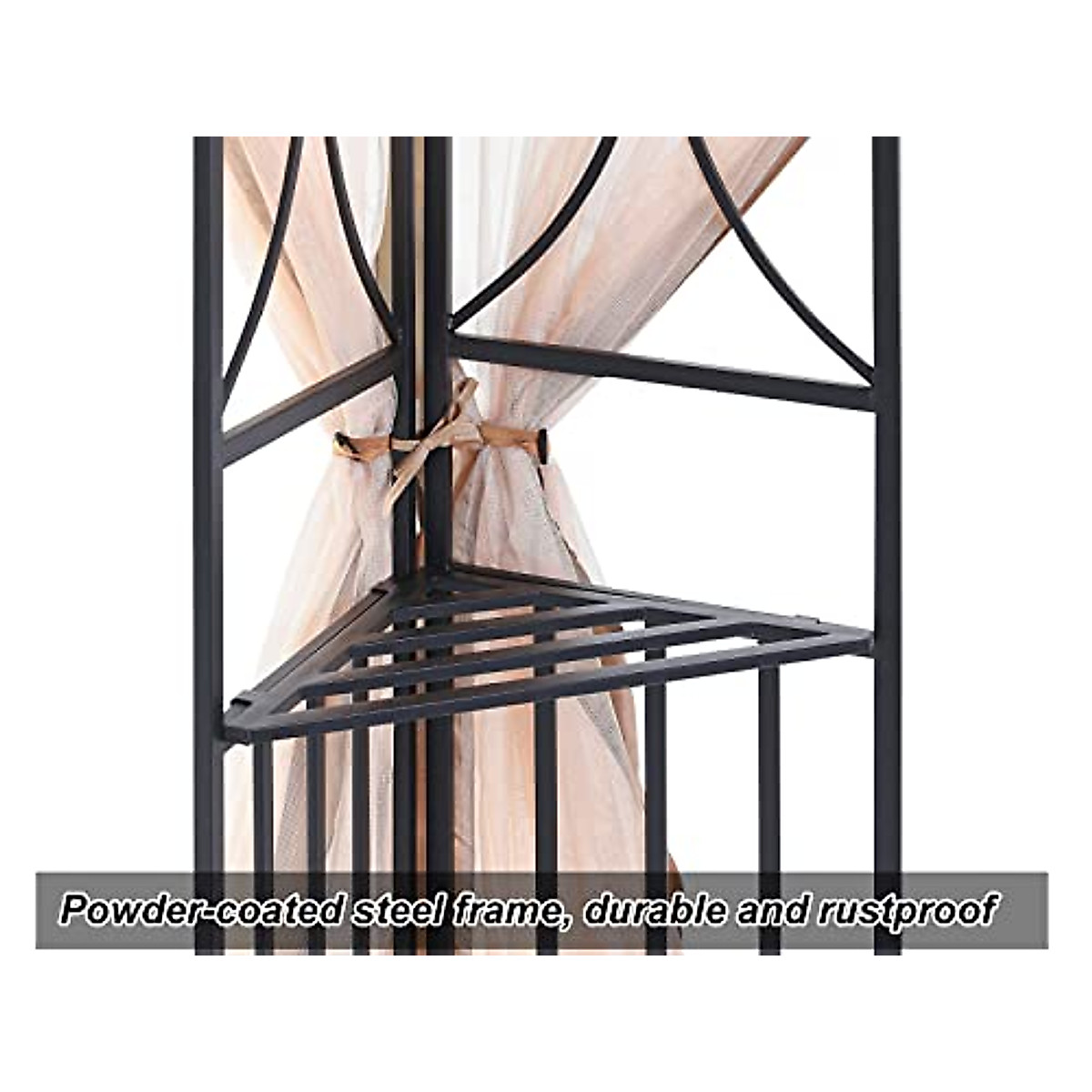 ABCCANOPY Patio Outdoor Gazebo 10X12 - Gazebo Canopy with Netting and Corner Frame Screen Wall for Backyard,Garden Gazebo Lawn (Khaki)