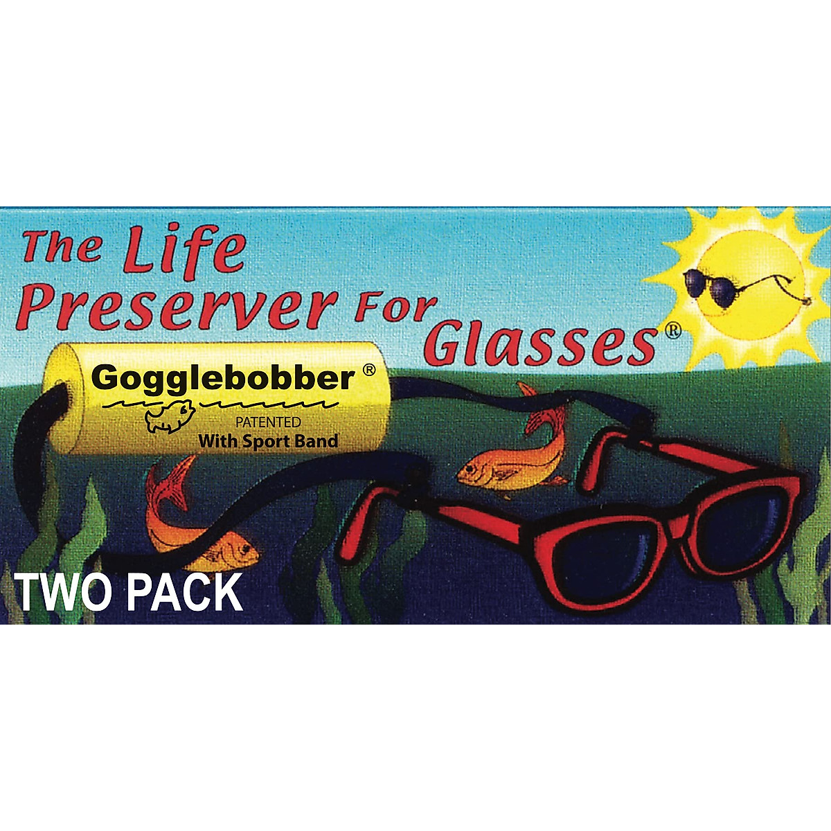Gogglebobber Floating Sunglass Retainer 2-pack - Durable Elastic Eyewear Retainer Ideal for Fishing, Swimming & Boating - Never Lose Your Glasses in the Water Again with our Floating Eyeglass Strap