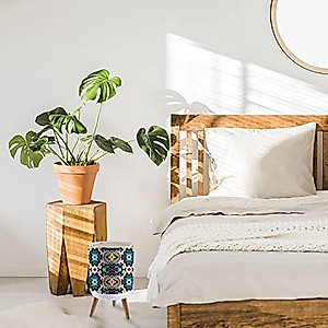 Trash Can with Lid Bandana Print Seamless with Paisley Ornament Silk Neck Scarf or Wood Small Garbage Bin Waste Bin for Kitchen Bathroom Bedroom Press Cover Wastebasket 7L/1.8 Gallon