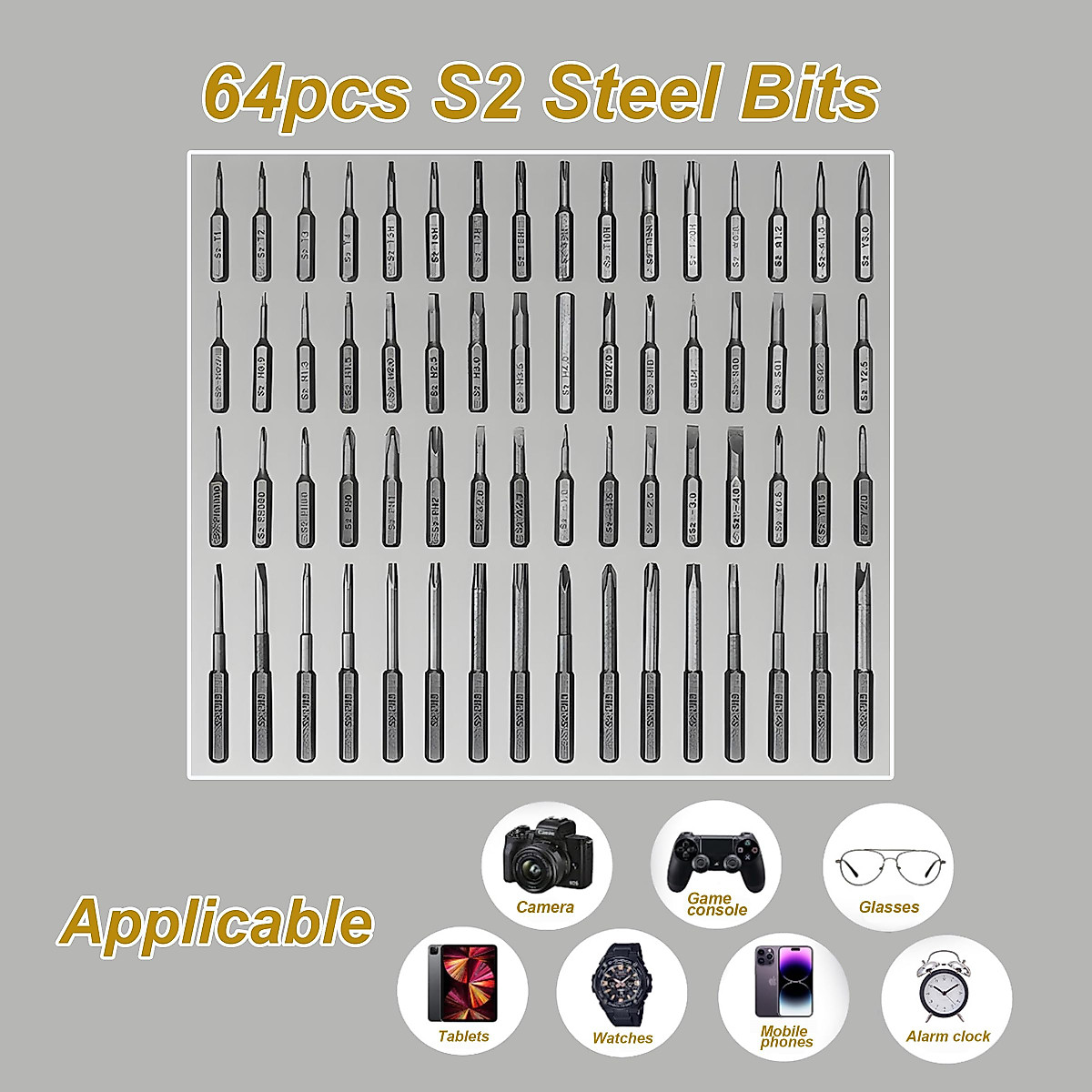 OLAZOL 68-in-1 Mini Precision Electric Screwdriver Set(Cordless), S2 Steel Magnetic Electronic Repair Tool For Eyeglasses, Electronics, Watches, Cell Phones, Laptops, Camera Repair