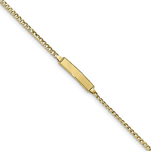 10k Semi-solid Curb Link ID Bracelet