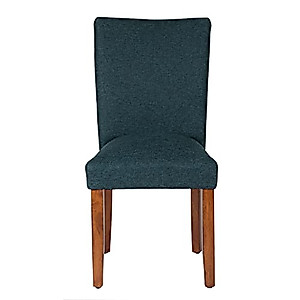 HomePop Parsons Classic Upholstered Accent Dining Chair, Set of 2, Navy