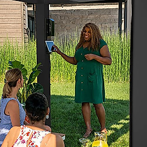 Backyard Discovery Trenton 14x12 All Season Galvanized Steel Pergola, Black, Sail Shade Soft Canopy, Rust Resistant, Support Wind and Snow, Patio, Deck, Backyard, Garden