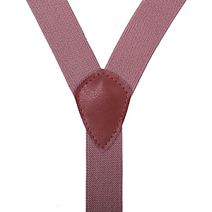 CEAJOO Men's Suspenders and Bow Tie Set Adjustable Y Back 47" Dust Pink