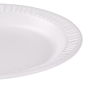 DART 6PWC 6" Foam Plate, Concorde Non-Laminated Foam Dinnerware, White