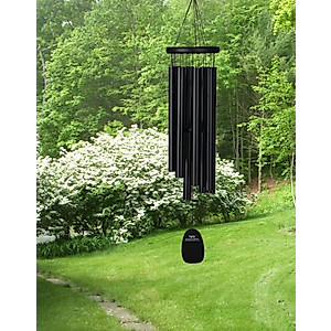 Woodstock Chimes Signature Collection, Gregorian Chimes, Alto (27'') Black, Inspirational and Memorial Wind Chimes for Outdoor, Patio, Home or Garden Décor (GABB)