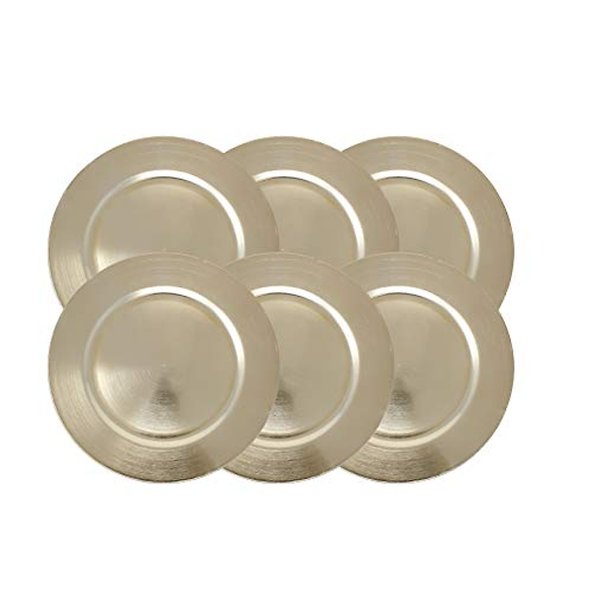 Ms Lovely Metallic Foil Charger Plates - Set of 6 - Made of Thick Plastic - Gold