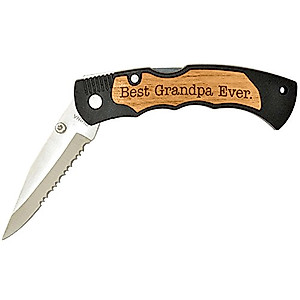 Personalized Gifts Father's Day Gift for Grandpa Best Grandpa Ever Laser Engraved Stainless Steel Folding Pocket Knife