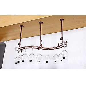 Wine Racks Metal Plug-in Wine Rack Creative Wrought Iron Wine Rack Hanging Wine Rack Wine Rack Goblet Holder Glassware Rack Cup Holder (Color : C1, Size : 82 * 23cm)