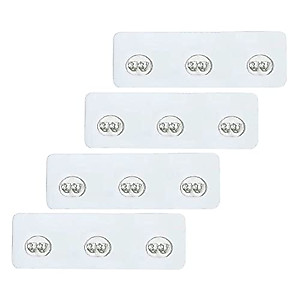 XLQADV Replacement 4 Pcs Adhesive Hooks Sticker for Shower Caddy Basket Shelf SUS304 Stainless Steel (Transparent, Large)