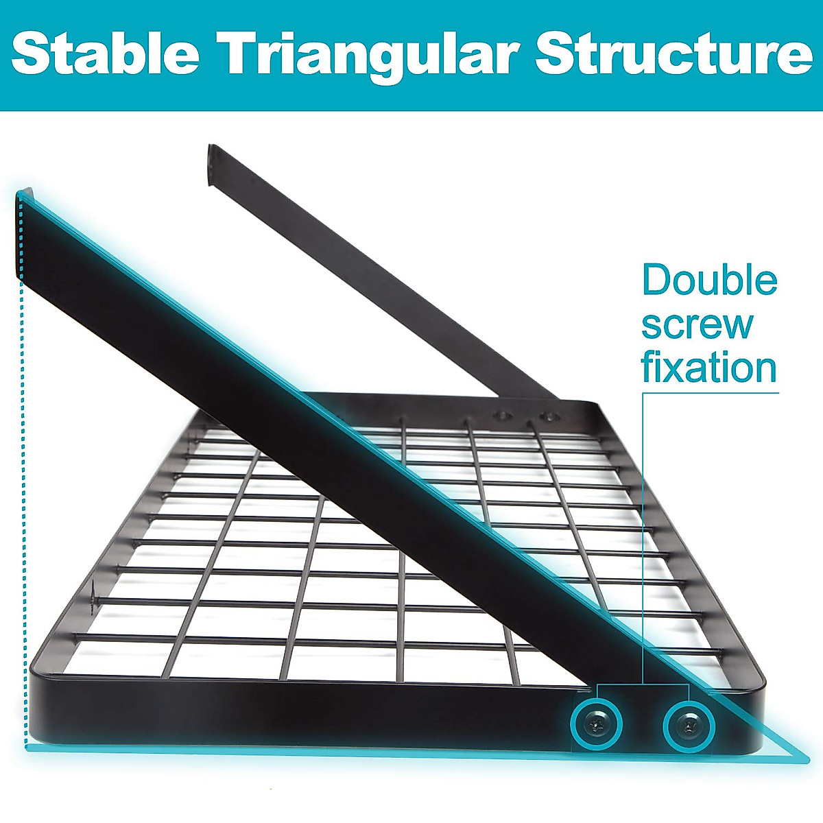 Vdomus Hanging Pot Rack, Wall Mounted Pots and Pans Holder 29.3 by 13 Inch, Kitchen Cookware Organizer for Pots and Pans Storage, 15 Moveable Hooks Square Grid, Silver