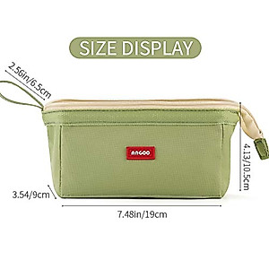 CICIMELON Pencil Case Large Capacity Pouch Pen Bag for School Teen Girl Boy Men Women (Green）