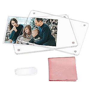 ECOSEAO 4x6 Minimalist Picture Frame Acrylic Glass Photo Frame with Magnetic Desktop Display Horizontally or Vertically