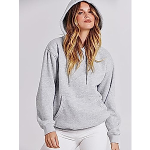 ANRABESS Women's Oversized Hoodies Fleece Casual Pullover Drawstring Long Sleeve Hooded Sweatshirts 2023 Fall Fashion Clothes Trendy Y2k Outfits for Teen Girls A1072huahui-S Heather Gray