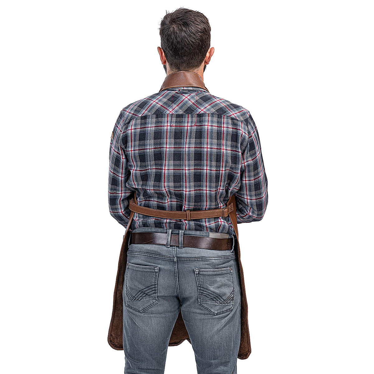 Premium Leather Apron - Full Leather handcrafted BBQ, Working, Barber Apron - One-Cut Style, adjustable Chef`s apron Henry