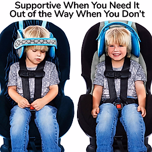 NAPUP Kids Head Holder for Car Seat – Adjustable Polyester Carseat Head Support for Toddler (Light Blue)