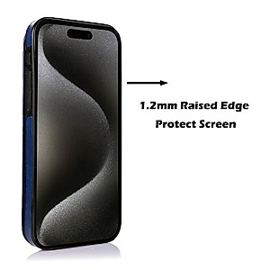 uCOLOR Compatible with iPhone 15 Pro Max 6.7" Wallet Case with Card Holder Slot Folio Flip Leather Kickstand Magnetic Clasp RFID Blocking Design Cover 15PM 6.7 Inch (Navy Blue Flowers)