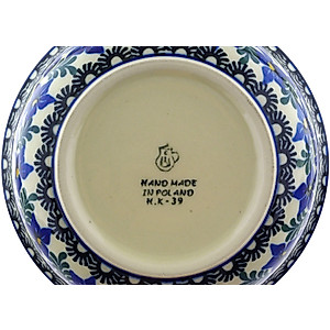 Polish Pottery Bowl 6-inch made by Ceramika Artystyczna (Blue Violets Theme)
