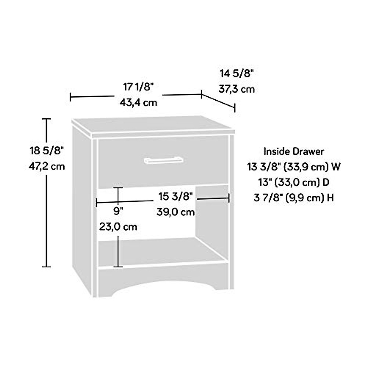Sauder 424262 Beginnings Night Stand, Summer Oak Finish