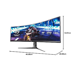 Asus ROG Strix XG49VQ 49” Curved Gaming FreeSync Monitor 144Hz Dual Full HD HDR Eye Care with DP HDMI Black