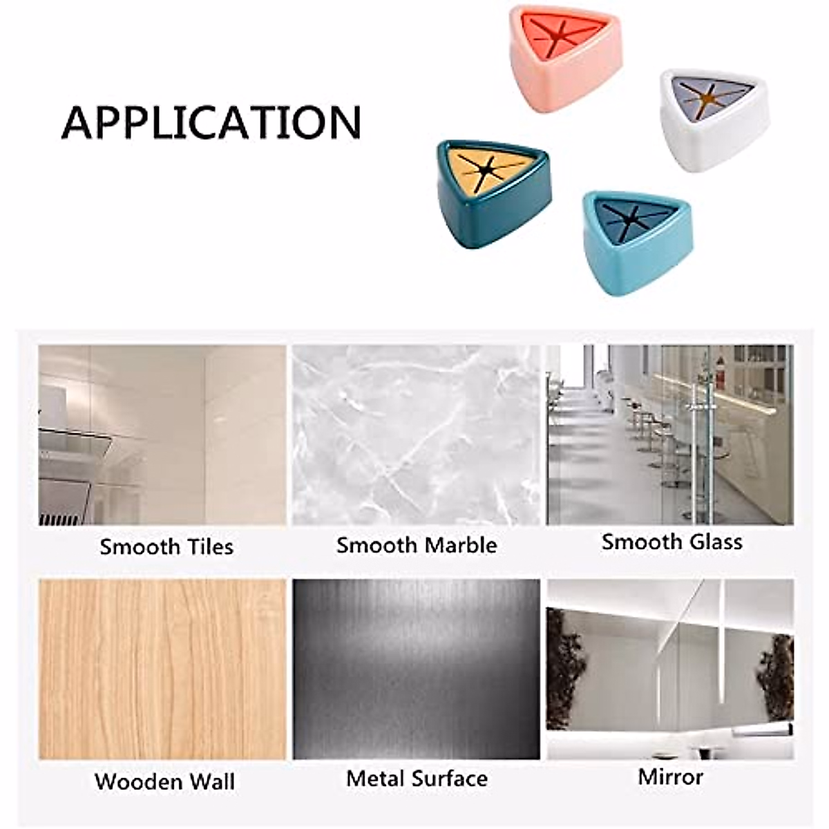 Cavehorizon 4 Pack Easy to Install Dish and Hand Towel Hooks - Incl. pre Cut self Adhesive Pads. Modern Colored Kitchen and Bathroom Push Hooks