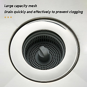 KUNMNGF Kitchen Sink Stopper,Sink Stopper,Sink Drain Stopper,Sink Stopper Kitchen Drain,Household Kitchen Sink Strainer Basket Strainer, Bathtub Sink Strainer Basket, for Kitchen, Bathroom, Silver