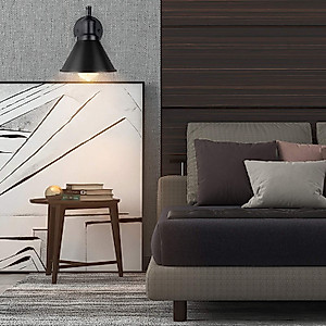 IC INSTANT COACH, Swing Arm Wall Light Fixtures Wall Light Plug-in Cord with On Off Switch on Cord Industrial Wall Sconce Black Finish (2 Lights)