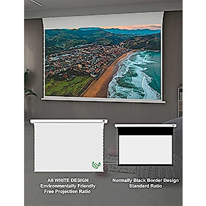 VIVIDSTORM-Slimline Motorized Tension Pull Down Screen Projector Perforated Transparent Acoustically All White Cinema,Compatible with Standard Projector,VMSLPWA120H