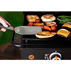 Blackstone 5275 Foldable 3 Piece Set Two Griddle Spatula Flipper and One Scraper-Flex Fold Model Stainless Steel-Easy to Carry and Clean, Perfect Grill Cooking Accessories, Black