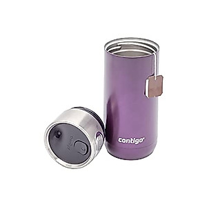 Contigo Luxe Autoseal Travel Mug, Stainless Steel Thermal Mug, Vacuum Flask, Leakproof Tumbler, dishwasher safe, Coffee Mug with BPA Free Easy-Clean Lid, Merlot, 360 ml