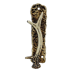 Ebros Set of 2 Western Rustic Deer Antlers Door Pull Handle Hardware Pack of 2 Left and Right Sides Decorative Accent 8" High for Barn Doors Entrance Main Cabin Lodge Country Home Antler Accent