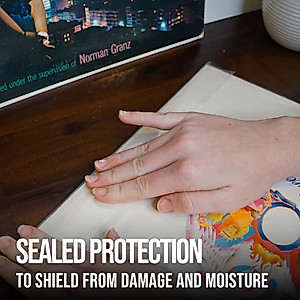 Resealable Record Outer Sleeves for 12" Vinyl Records (75 Pack) | 3 Mil Polypropylene Covers with Flap | Premium Vinyl Protective Sleeves That Cover and Seal Albums Completely to Prevent Damage