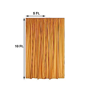 BalsaCircle 10 ft x 10 ft Gold Polyester Photography Backdrop Drapes Curtains Panels - Wedding Decorations Home Party Reception Supplies