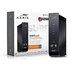 ARRIS Surfboard (32x8) DOCSIS 3.0 Cable Modem Plus AC1750 Dual Band Wi-Fi Router, Certified for Comcast Xfinity, Spectrum, Cox & More.. (Renewed)