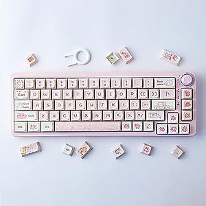 Hyekit PBT Keycaps 133 Keys Naughty Cat Keycaps Dye-Sublimation Cute Keycaps XDA Profile for Cherry Gateron MX Switches Mechanical Keyboards