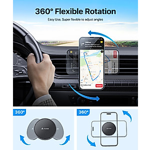 andobil Newest Magsafe Car Mount [Strongest Magnet, Military Sturdy & Never Slip] 360° Magnetic Air Vent Cell Phone Holder Car, Easy Used, Fit for iPhone 15 14 13 12 Pro Max Android Samsung S24 S23