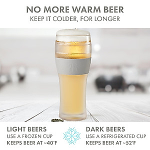 Frozen Beer Glasses - Unbreakable Acrylic Freezable Mugs Pint Freeze Chiller, Birthday Gifts for Him, Men, Dad, Guys, Anniversary, 2 Set, Cooling Cups 12oz Tritan Plastic, Double Wall Insulated Gift