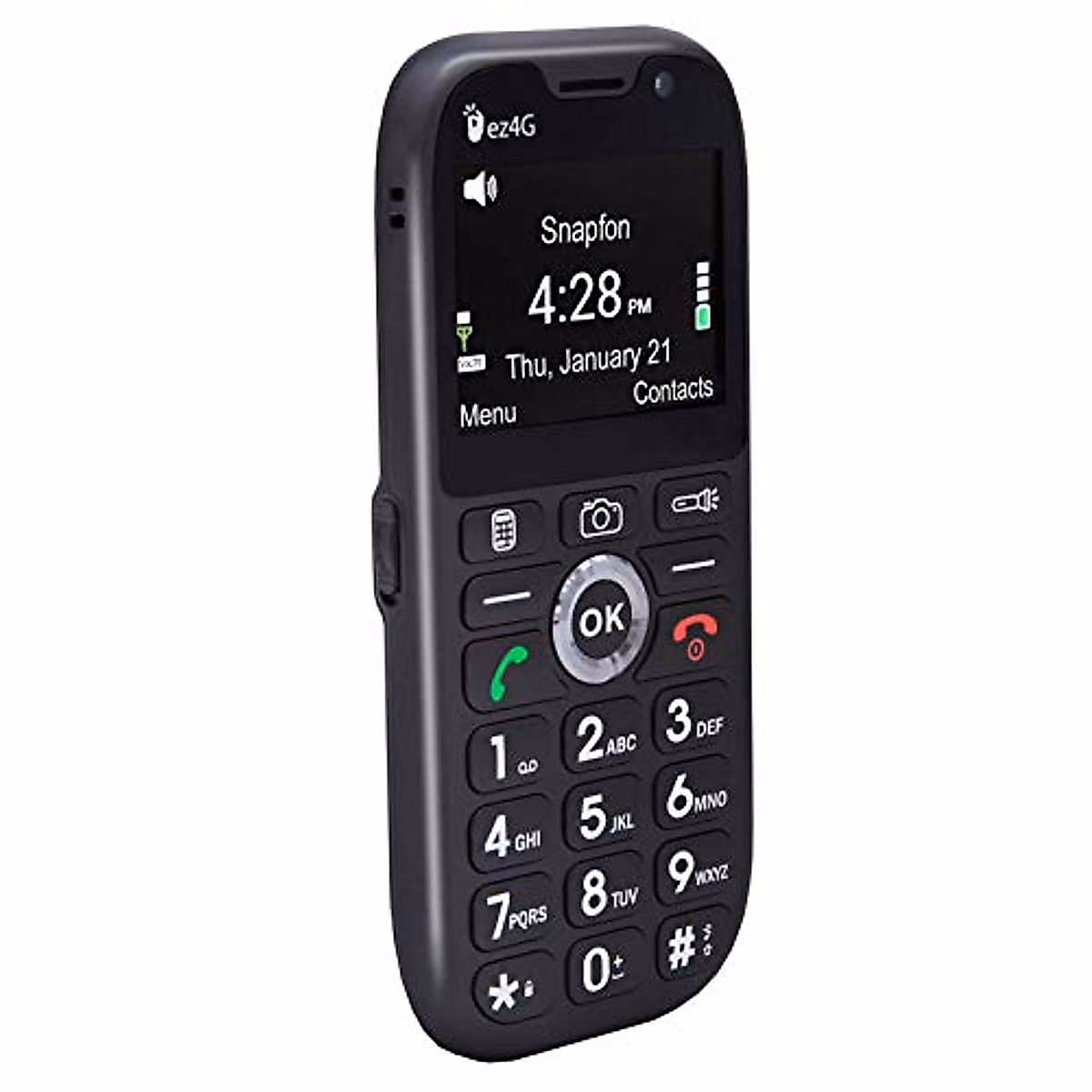Snapfon ez4G Locked | Big-Button Cellphone for Seniors, Nationwide 4G Volte, SOS Button, Hearing Aid Compatible, Mobile Monitoring Service Ready | Locked to Network, Activation Kit Included
