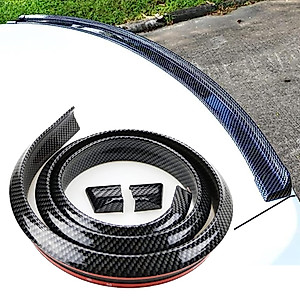 ZKFAR 1 PC Universal Car Decorative Strip, 59In Car Rubber Strip Bar Spoiler Tailfin, Car Trunk Spoiler Lip Kit, Fit for Most Cars (Carbon Fiber Black)
