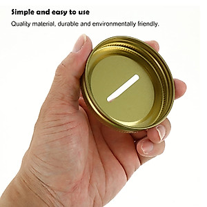 ARTIBETTER 25pcs Coin Slot Lids for Regular Mouth Mason Jars Piggy Banks 70mm