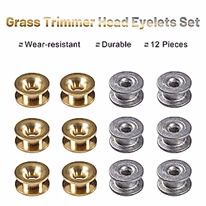 SPEEDWOX 12 Pcs Grass Trimmer Head Eyelets Sleeve String Trimmer Garden Brush Cutter Parts Accessories Replacement Parts for Engine String Trimmers with Plastic Storage Box