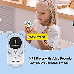 RUIZU Bluetooth MP3 Player for Kids, Cartoon Zoo Portable Music Player 16GB, Child MP3 Player with Bluetooth, Speaker, FM Radio, Voice Recording, Stopwatch, Pedometer, Expandable 128GB Micro SD Card