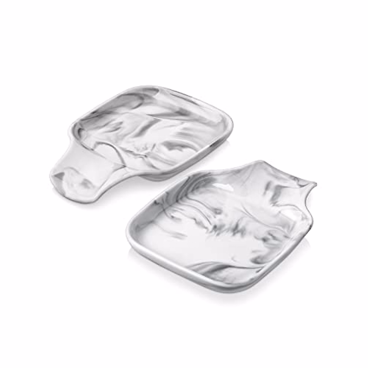 MALACASA Spoon Rest, Large Spoon Rests for Stove Top, Porcelain Spoon Holder for Kitchen Counter, Utensils Rests, Cooking Spoon Holders for Spatula Ladle Tongs, Marble Grey, Series REGULAR